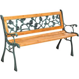 TecTake Gartenbank, Braun, Holz, Patchwork, 52x74x124 cm, Gartenm&ouml;bel, Gartenb&auml;nke
