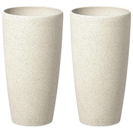 Beliani Blumentopf, Beige, Stein, 42 cm, Dekoration, Blumen & Zubeh&ouml;r, &Uuml;bert&ouml;pfe