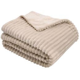 Kuscheldecke,, Beige, Textil, 150x200 cm, Oeko-Tex&reg; Standard 100, Wohntextilien, Decken, Kuscheldecken