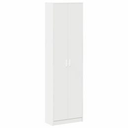 vidaXL Kleiderschrank, Wei&szlig;, Holz, Strukturbuche, 4 F&auml;cher, Rechteckig, 55x189x25 cm, Schlafzimmer, Kleiderschr&auml;nke