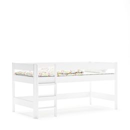 Lukdom Hochbett, Wei&szlig;, Holzwerkstoff, 70x140 cm, Kinder- & Jugendzimmer, Kinderm&ouml;bel, Kinderbetten, Hochbetten