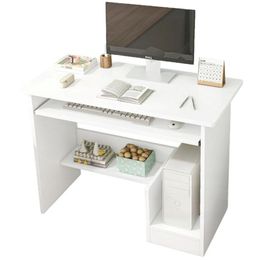 Computertisch,, Wei&szlig;, Holzwerkstoff, 80x74x40 cm, Arbeitszimmer, Schreibtische, Computertische
