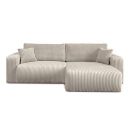 Lookway Ecksofa, Creme, Textil, 247x143 cm, Wohnzimmer, Sofas & Couches, Wohnlandschaften, Ecksofas