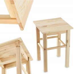 Kadax K&uuml;chenhocker, Natur, Holz, 30x44 cm, Wohnzimmer, Hocker, Sitzhocker