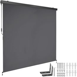 TecTake Senkrechtmarkise, Dunkelgrau, Textil, 200x250 cm, CE, Sonnen- & Sichtschutz, Sichtschutz Garten, Balkon Sichtschutze