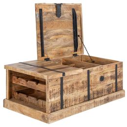 Riess Ambiente riess-ambiente Couchtisch, Braun, Holz, Holz, Vintage, Rechteckig,Rechteckig, 100x40x60 cm, Wohnzimmer, Wohnzimmertische, Couchtische