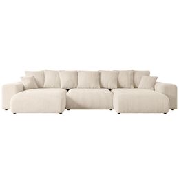 Altdecor Wohnlandschaft, Beige, Kunststoff, 6-Sitzer, 364x72x176 cm, Wohnzimmer, Sofas & Couches, Wohnlandschaften, Wohnlandschaften in U-Form