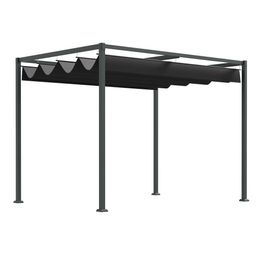 Outsunny Pergola, Schwarz, Metall, Kunststoff, 213x221x298 cm, Sonnen- & Sichtschutz, Pavillons & Pergolas, Pergolas