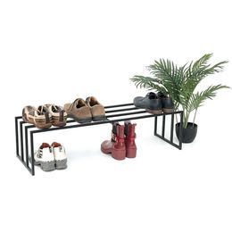 DanDiBo Schuhregal, Schwarz, Metall, 92.5x24.5x30 cm, Garderobe, Schuhaufbewahrung, Schuhregale