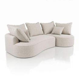 Juskys Sofa, Creme, Textil, 300x102 cm, Wohnzimmer, Sofas & Couches, Wohnlandschaften, Ecksofas