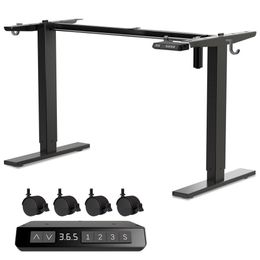 Homavo Schreibtischgestell, Schwarz, Metall, 60x69x120 cm, Arbeitszimmer, Schreibtische, B&uuml;rotische