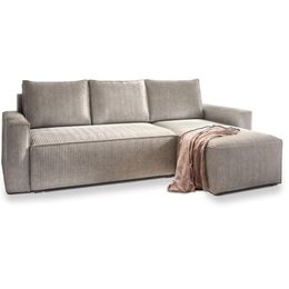 Masseno Ecksofa, Creme, Kunststoff, 3-Sitzer, L-Form, seitenverkehrt montierbar,L-Form, 232x140 cm, Wohnzimmer, Sofas & Couches, Wohnlandschaften, Ecksofas