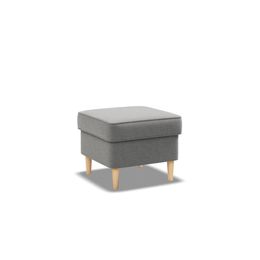 Fusshocker, Dunkelgrau, Textil, 49x40x49 cm, Wohnzimmer, Hocker, Sitzhocker