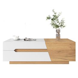 Flieks Couchtisch, Wei&szlig;, Holz, 65x17x73 cm, Wohnzimmer, Wohnzimmertische, Couchtische