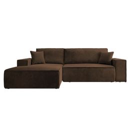 Selsey Ecksofa, Braun, Kunststoff, L-Form, Ottomane links, 267x167 cm, Wohnzimmer, Sofas & Couches, Wohnlandschaften, Ecksofas