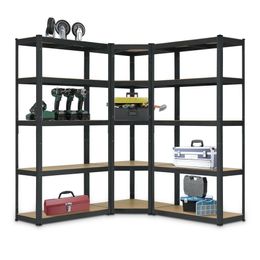 Juskys Regalsystem, Grau, Metall, 160x180x160 cm, Freizeit, Heimwerken, Werkstatt