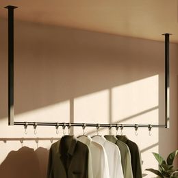 CLP Kleiderst&auml;nder, Schwarz, Metall, 120x80x7 cm, Garderobe, Garderobenst&auml;nder