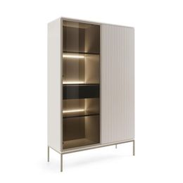 Bettso Vitrine, Kaschmir, Metall, 1 Schubladen, 104x166x39 cm, Wohnzimmer, Wohnw&auml;nde, Vitrinenschr&auml;nke