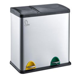 SVITA M&uuml;lleimer, Silber, Metall, Quadratisch, 48x49x27 cm, K&uuml;chen, K&uuml;chenausstattung, M&uuml;lleimer