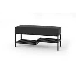 Bettso Polsterbank, Schwarz, Metall, Textil, 80x45x35 cm, Esszimmer, B&auml;nke, Sitzb&auml;nke