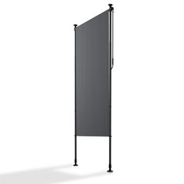 Juskys Senkrechtmarkise, Grau, Textil, 100x310 cm, Sonnen- & Sichtschutz, Sichtschutz Garten, Sichtschutzz&auml;une