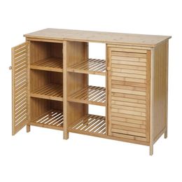 MCW Badezimmerschrank, Braun, Holz, Bambus, 99x75x33 cm, Badezimmer, Badezimmerschr&auml;nke, Midischr&auml;nke