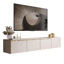 Lookway H&auml;ngeschrank, Kaschmir, Holzwerkstoff, 200x35x40 cm, Wohnzimmer, Wohnw&auml;nde, Lowboards, Lowboards stehend