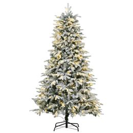 HOMCOM K&uuml;nstlicher, Wei&szlig;, Kunststoff, 180 cm, Dekoration, Weihnachtsdekoration, Weihnachtsb&auml;ume & Zubeh&ouml;r