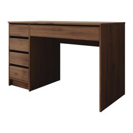 Mirjan24 Schreibtisch, Nussbaum, Holzwerkstoff, 5 Schubladen, Rechteckig,Rechteckig, 120x76x55 cm, Arbeitszimmer, Schreibtische, B&uuml;rotische