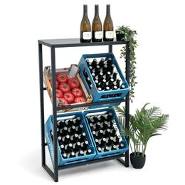 DanDiBo Getr&auml;nkekistenregal, Schwarz, Metall, 69x112x32 cm, K&uuml;chen, K&uuml;chenm&ouml;bel, K&uuml;chenregale