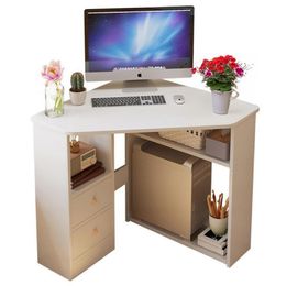 Muvu Computertisch,, Wei&szlig;, Holzwerkstoff, 80x80x75 cm, Arbeitszimmer, Schreibtische, Eckschreibtische