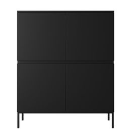 Selsey Highboard, Schwarz, Metall, 100x122x35 cm, Wohnzimmer, Kommoden & Sideboards, Highboards