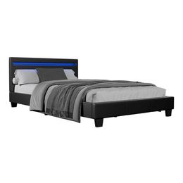 Juskys Polsterbett, Schwarz, Holzwerkstoff, 120x200 cm, Schlafzimmer, Betten, Polsterbetten