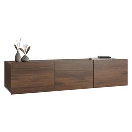 Mirjan24 Tv-Lowboard, Nussbaum, Holzwerkstoff, 150x37x43 cm, Wohnzimmer, Wohnw&auml;nde, Lowboards, Lowboards stehend