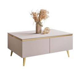 Lookway Couchtisch, Kaschmir, Metall, Uni, Rechteckig,Rechteckig, rund, 90x41x60 cm, Wohnzimmer, Wohnzimmertische, Couchtische