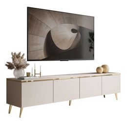 Lookway Lowboard, Kaschmir, Metall, 200x48x40 cm, Wohnzimmer, Wohnw&auml;nde, Lowboards, Lowboards stehend