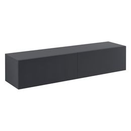 [en.casa] H&auml;ngelowboard, Dunkelgrau, Holzwerkstoff, Rechteckig, 140x30x33 cm, Wohnzimmer, Wohnw&auml;nde, Lowboards, Lowboards h&auml;ngend