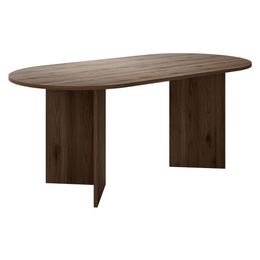 Mirjan24 Esstisch, Nussbaum, Holzwerkstoff, Oval, 185x75x90 cm, Esszimmer, Tische, Esstische