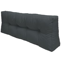 Beautissu Palettenkissen, Grau, Textil, 40x10x120 cm, Outdoor-Kissen, Palettenkissen