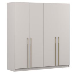 imoebel24 Dreht&uuml;renschrank, Kaschmir, Holzwerkstoff, 4 F&auml;cher, 200x210x57 cm, Schlafzimmer, Kleiderschr&auml;nke, Dreht&uuml;renschr&auml;nke