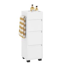 sobuy Badezimmerschrank, Wei&szlig;, Holzwerkstoff, 30x90x30 cm, Badezimmer, Badezimmerschr&auml;nke, Midischr&auml;nke