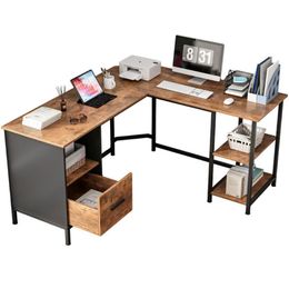 Computertisch,, Braun, Holzwerkstoff, 145.5x11.5x55.5 cm, Arbeitszimmer, Schreibtische, Eckschreibtische