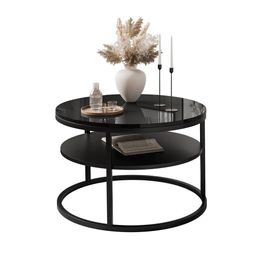 Lookway Couchtisch, Schwarz, Holzwerkstoff, Rund, 60x42x60 cm, Wohnzimmer, Wohnzimmertische, Couchtische
