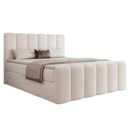 Compleo24 Boxbett, Wei&szlig;, Holzwerkstoff, Rechteckig, 120x200 cm, Schlafzimmer, Betten, Boxspringbetten