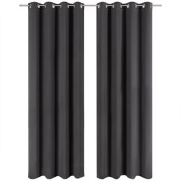 Blumtal Verdunklungsvorh&auml;nge, Anthrazit, Kunststoff, Rechteckig, 140x245 cm, Oeko-Tex&reg; Standard 100, Wohntextilien, Gardinen & Vorh&auml;nge, Verdunkelungsvorh&auml;nge