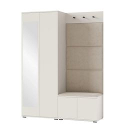 Jerpax Garderobe, Beige, Holzwerkstoff, 140x189x40 cm, Garderobe, Garderoben-Sets & Serien, Garderoben-Sets