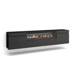 Skraut Home Tv-Schrank, Anthrazit, Holzwerkstoff, Rechteckig,Rechteckig, 200x45x35 cm, Wohnzimmer, Wohnw&auml;nde, Lowboards, Lowboards h&auml;ngend