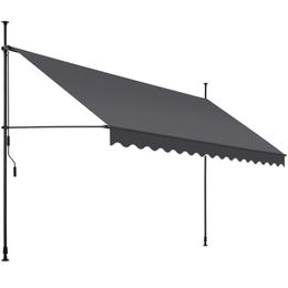 TecTake Klemmmarkise, Schwarz, Grau, Textil, Rechteckig, 400x304x180 cm, CE, Sonnen- & Sichtschutz, Markisen