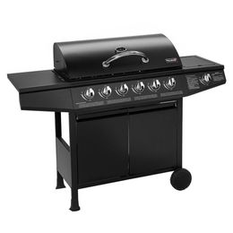 Taino Gasgrill, Schwarz, Metall, 141x103x50 cm, Grills & Outdoor-K&uuml;chen, Gasgrills