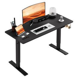 Homavo Schreibtisch, Schwarz, Metall, Recyclingholz, Rechteckig, 60x117x110 cm, Arbeitszimmer, Schreibtische, B&uuml;rotische